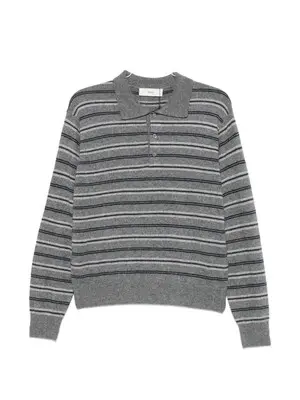 DUNST Wool Blend Striped Polo Shirt