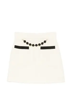 ALESSANDRO ENRIQUEZ Wool Mini Skirt - White
