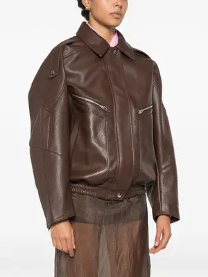THE FRANKIE SHOP Hudson Faux Leather Bomber Jacket