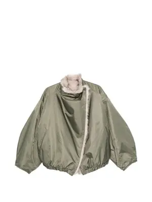 THE FRANKIE SHOP Vera Faux Fur Reversible Bomber Jacket - Green