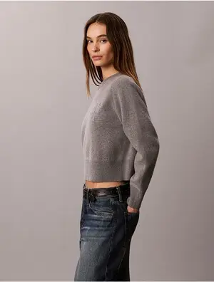 Calvin Klein Cotton Wool Raglan Sweater - Grey Heather