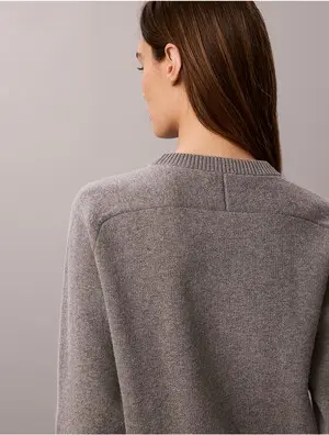 Calvin Klein Cotton Wool Raglan Sweater - Grey Heather