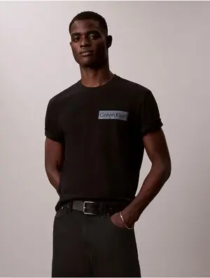 Calvin Klein Garment-washed Graphic Logo Tee - Black