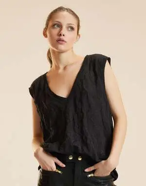Cynthia Rowley Parchment Knit Tank - Black