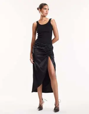 Cynthia Rowley Siren Ruched Skirt - Black