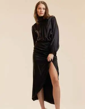 Cynthia Rowley Siren Ruched Skirt - Black