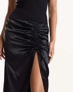 Cynthia Rowley Siren Ruched Skirt - Black