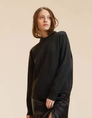 Cynthia Rowley Metallic Knit Crewneck - Black