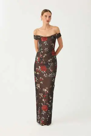 SAU LEE Joanna Jacquard Gown