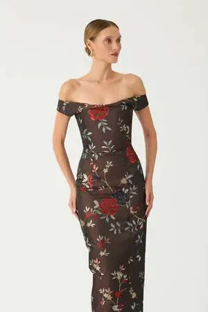 SAU LEE Joanna Jacquard Gown
