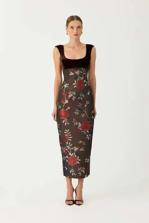 SAU LEE Tove Jacquard Dress