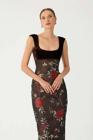 SAU LEE Tove Jacquard Dress