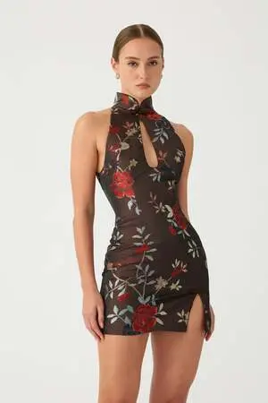 SAU LEE Eva Jacquard Mini Dress