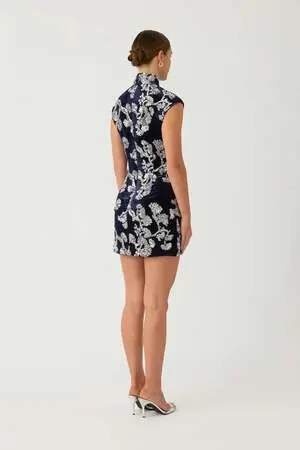 SAU LEE Devon Velvet Mini Dress