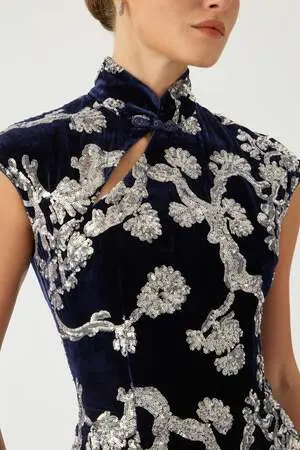 SAU LEE Devon Velvet Mini Dress