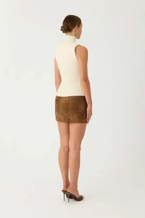 SAU LEE Tilda Suede Skirt