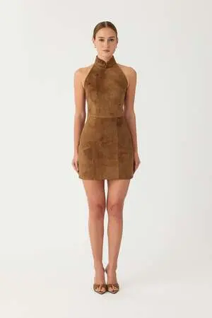 SAU LEE Tilda Suede Dress