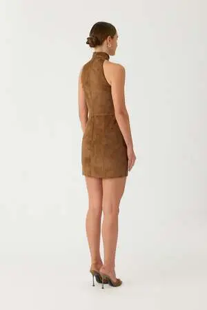SAU LEE Tilda Suede Dress