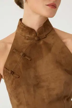 SAU LEE Tilda Suede Dress