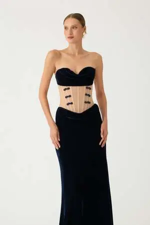 SAU LEE Manon Velvet Gown