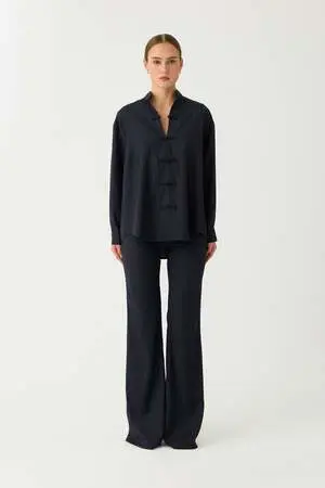 SAU LEE Leo Pinstripe Shirt
