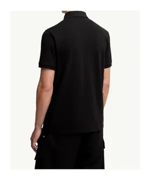 Moncler Logo Patch Zip Detailed Polo Shirt - Black