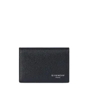 Givenchy Flap Card Holder In Grained Leather - Black