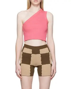Jacquemus Asymmetric Knitted Cropped Top