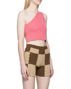 Jacquemus Asymmetric Knitted Cropped Top
