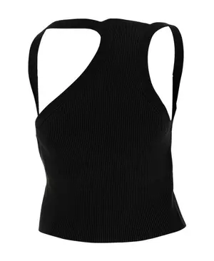 Jacquemus Asymmetric Knitted Crop Top