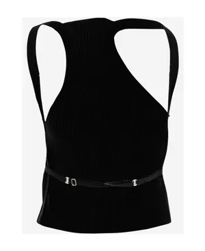 Jacquemus Asymmetric Knitted Crop Top