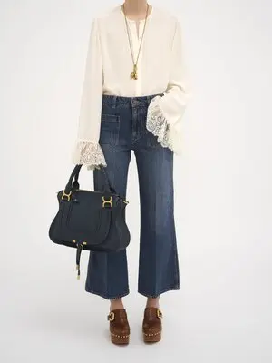 Chloé Logo Shoulder Bag - Tapestry Blue