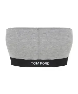 TOM FORD Logo Underband Bandeau Bra - Gray