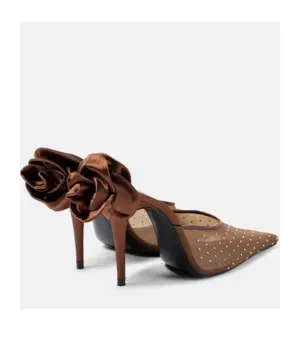 Magda Butrym Floral-appliqué Embellished Mesh Mules