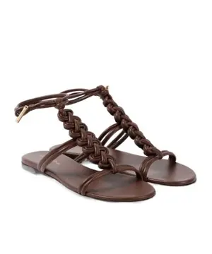 GIANVITO ROSSI Flat Open-toe Sandals With Braided T-strap