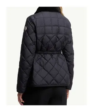 Moncler Cygne Short Down Jacket With Faux Fur Trim