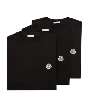 Moncler Pack Of Three Crewneck T-shirts - Black