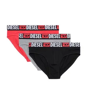DIESEL® Three-pack Logo-print Briefs - Black