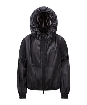 Moncler Auxonne Logo Patch Hooded Jacket - Black
