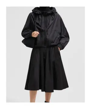 Moncler Auxonne Logo Patch Hooded Jacket - Black