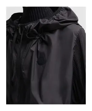 Moncler Auxonne Logo Patch Hooded Jacket - Black