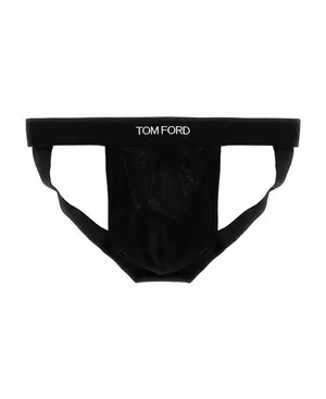 TOM FORD Logo-waistband Stretched Briefs - Black