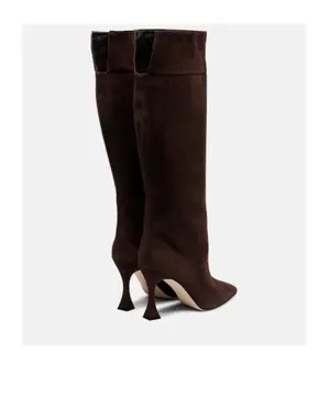 Manolo Blahnik Miralonepla 90 Suede Knee-high Boots