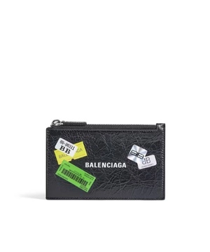 Balenciaga Stickers Printed Zipped Cardholder