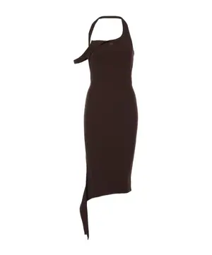 COURREGES Undressed Ribbed-knit Midi Dress