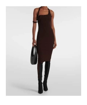 COURREGES Undressed Ribbed-knit Midi Dress