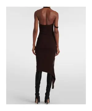 COURREGES Undressed Ribbed-knit Midi Dress
