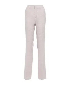 Alessandra Rich Sequined Mid-rise Straight Pants - White