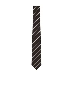 TOM FORD Striped Tie - Brown