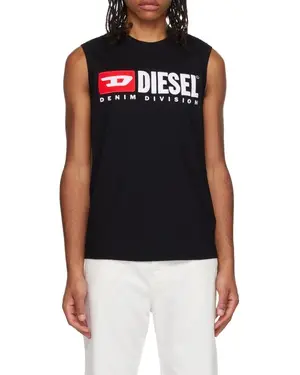 DIESEL® T-isco-div Logo Printed Tank Top - Black